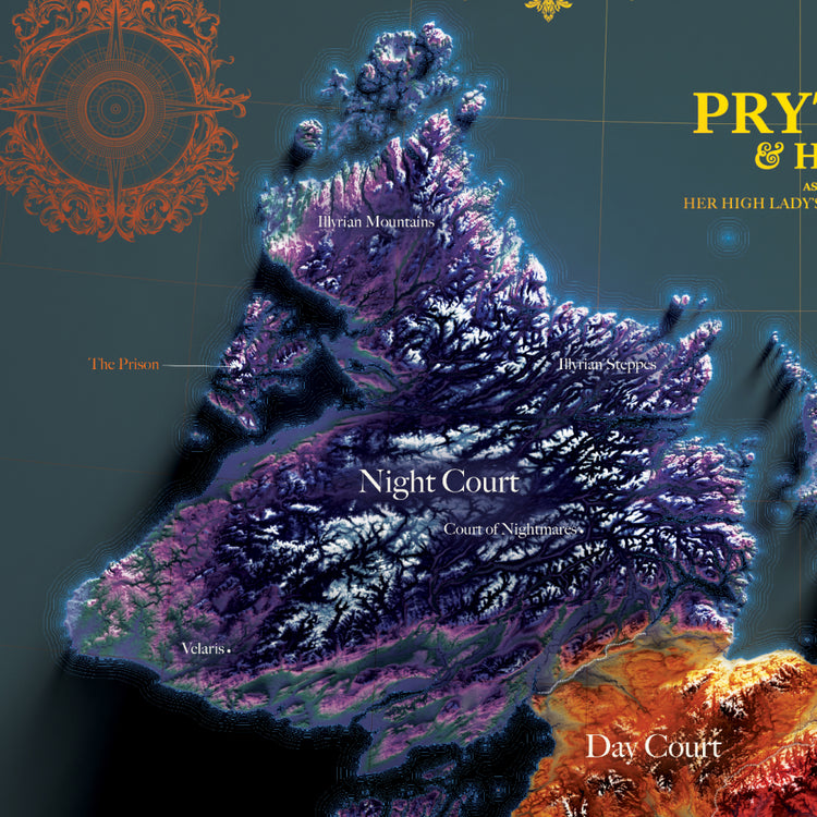 3D Relief Map of Prythian - ACOTAR | Fantasy Map for Collectors – Way ...