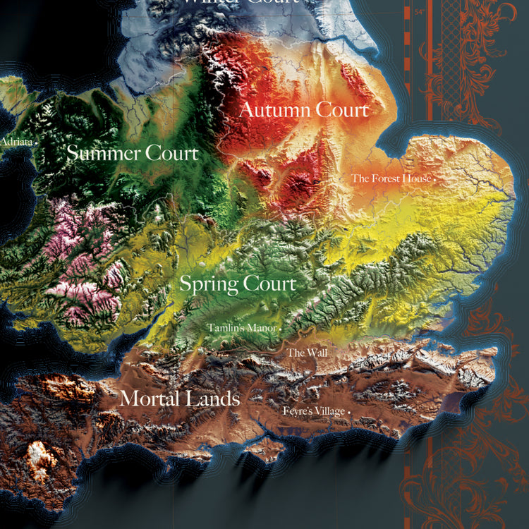 3D Relief Map of Prythian - ACOTAR | Fantasy Map for Collectors – Way ...