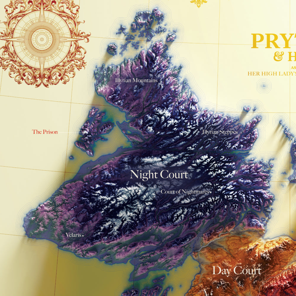 3D Relief Map of Prythian - ACOTAR – Way of the Map