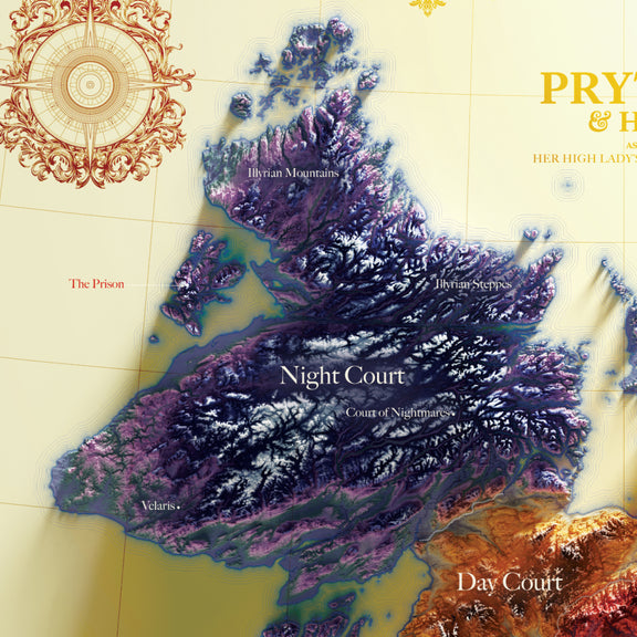 3D Relief Map of Prythian - ACOTAR | Fantasy Map for Collectors – Way ...