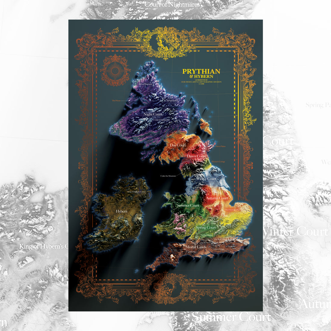 3D Relief Map of Prythian - ACOTAR | Fantasy Map for Collectors – Way ...