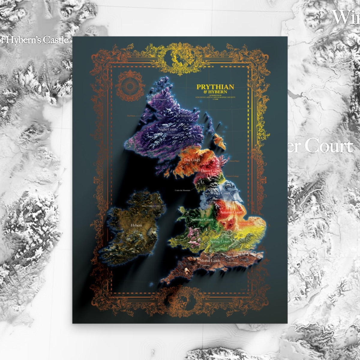 3D Relief Map of Prythian - ACOTAR – Way of the Map